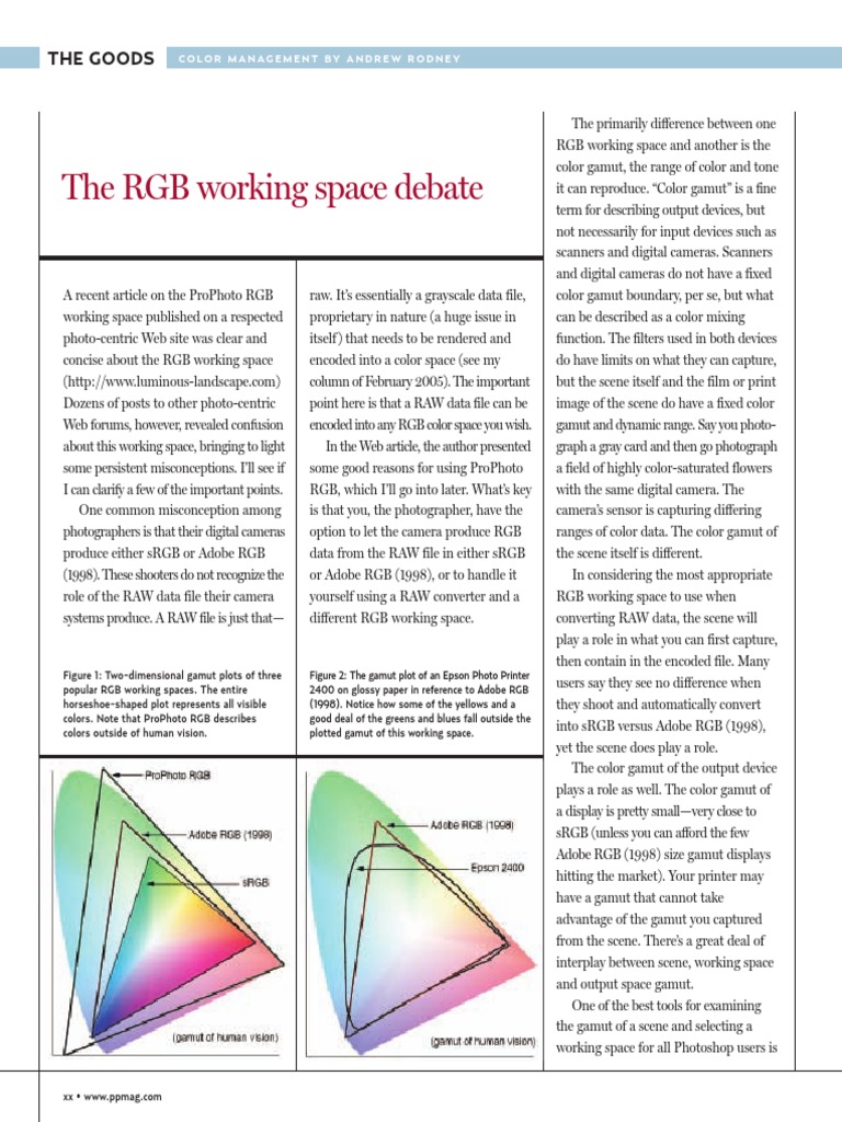 Understanding RGB Working Spaces | PDF | Raw Image Format | Rgb Color Model