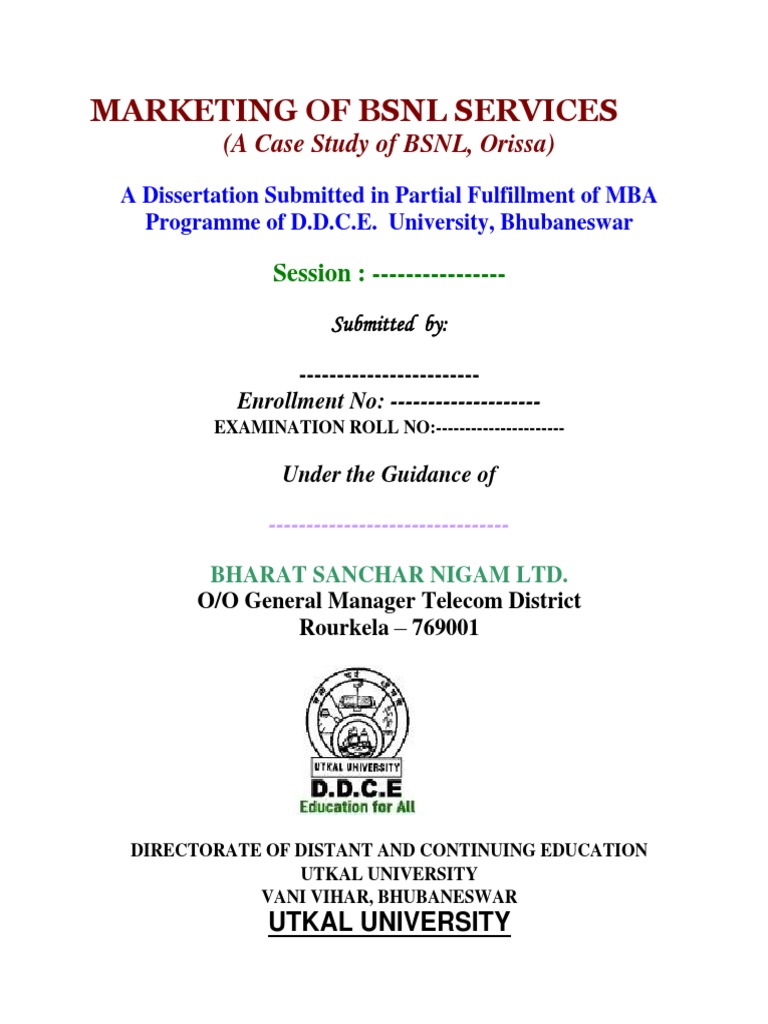 Project of BSNL PDF | PDF | Internet Access | Telecommunication