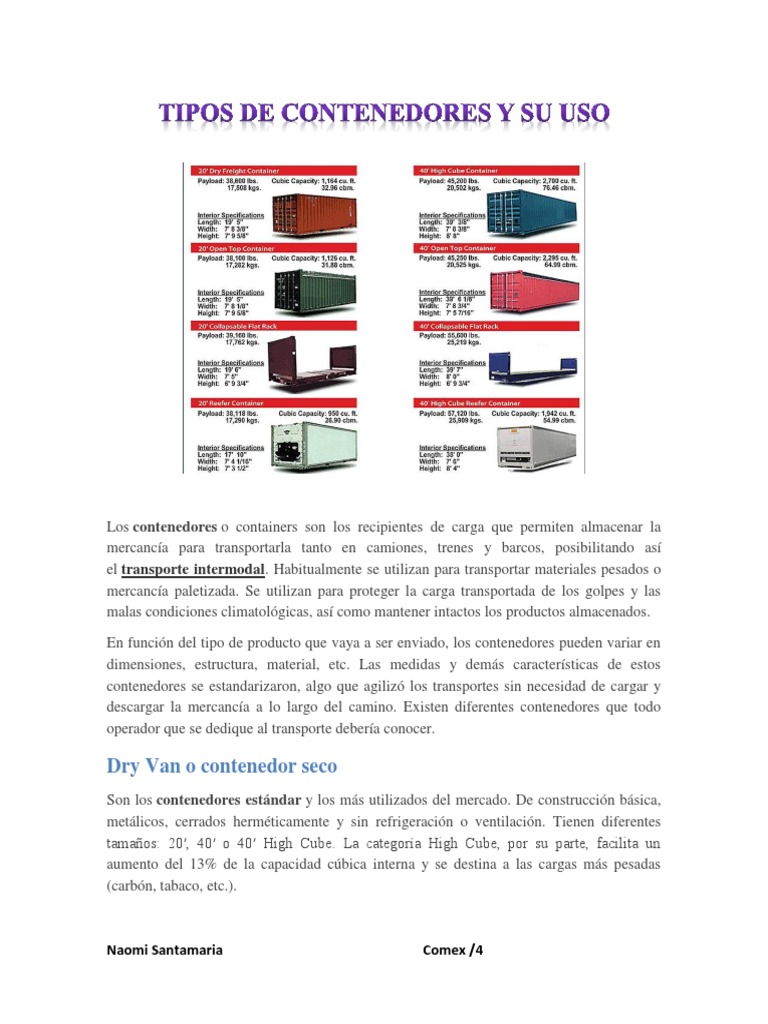 Tipos de Contenedores y Su Uso | Comercio | Naturaleza