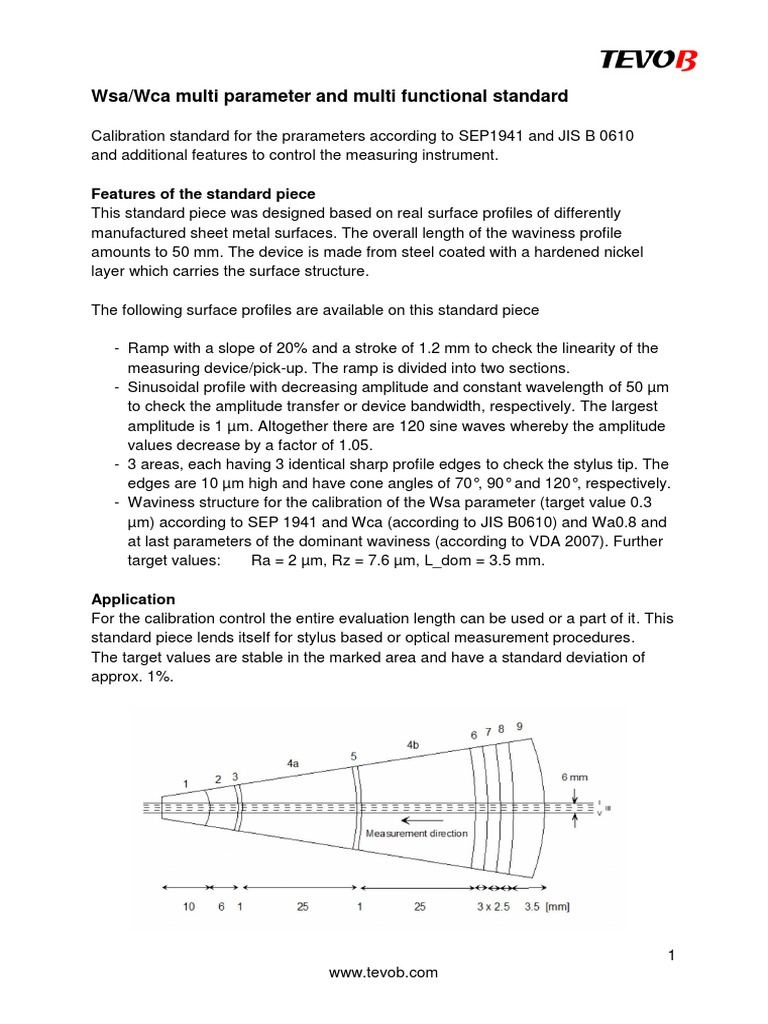 Datasheet Wca N2 | PDF | Surface Roughness | Amplitude