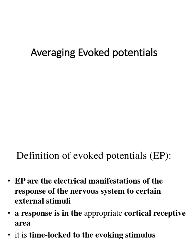 Presentation On Evoked Potentials | PDF