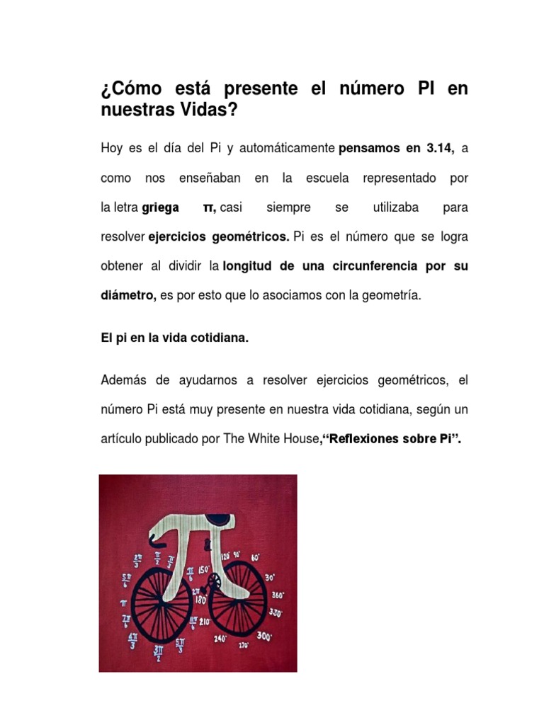 Cómo Está Presente El Número PI en Nuestras Vidas | PDF | Pi ...