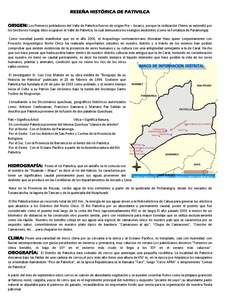 Reseña Histórica de Pativilca | PDF