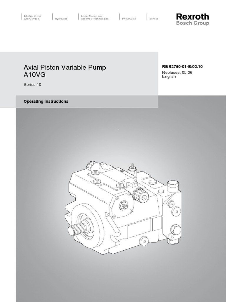 Axial Piston Pump Bosch Rexroth A10VG | PDF | Turbocharger | Pump