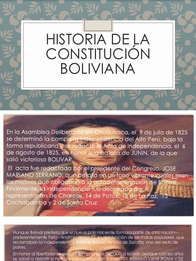 Historia de la Constitución Boliviana | PDF | Bolivia | Constitución
