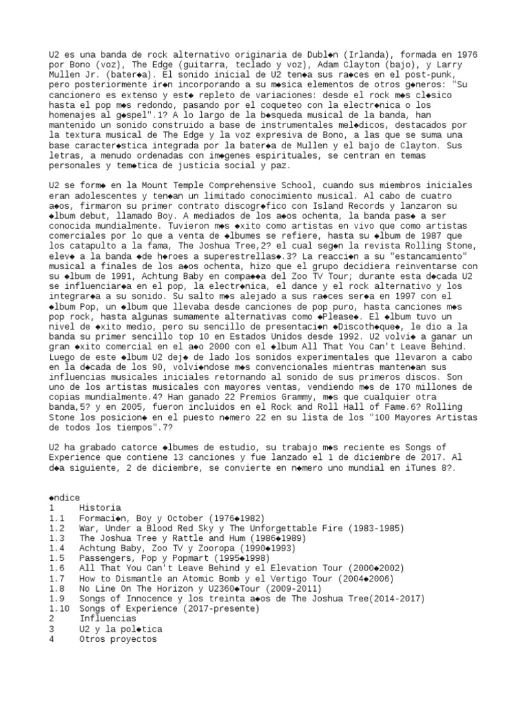 U2 p2 | PDF | U2 | Música