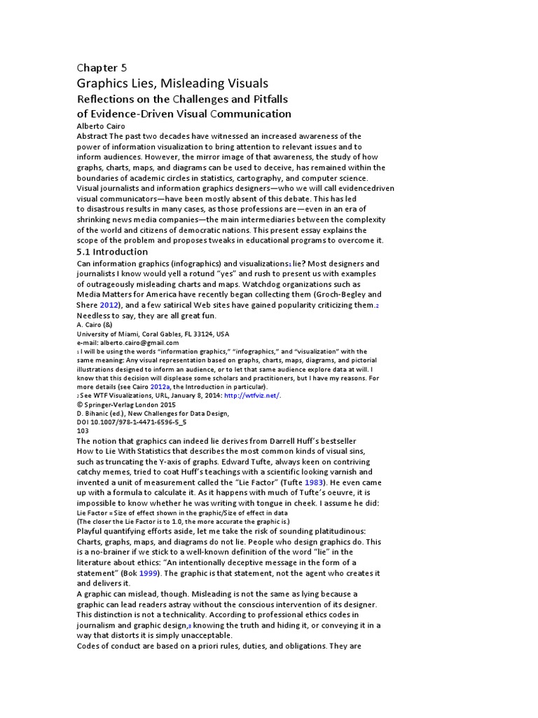 Graphics Lies, Misleading Visuals: Reflections On The Challenges and ...