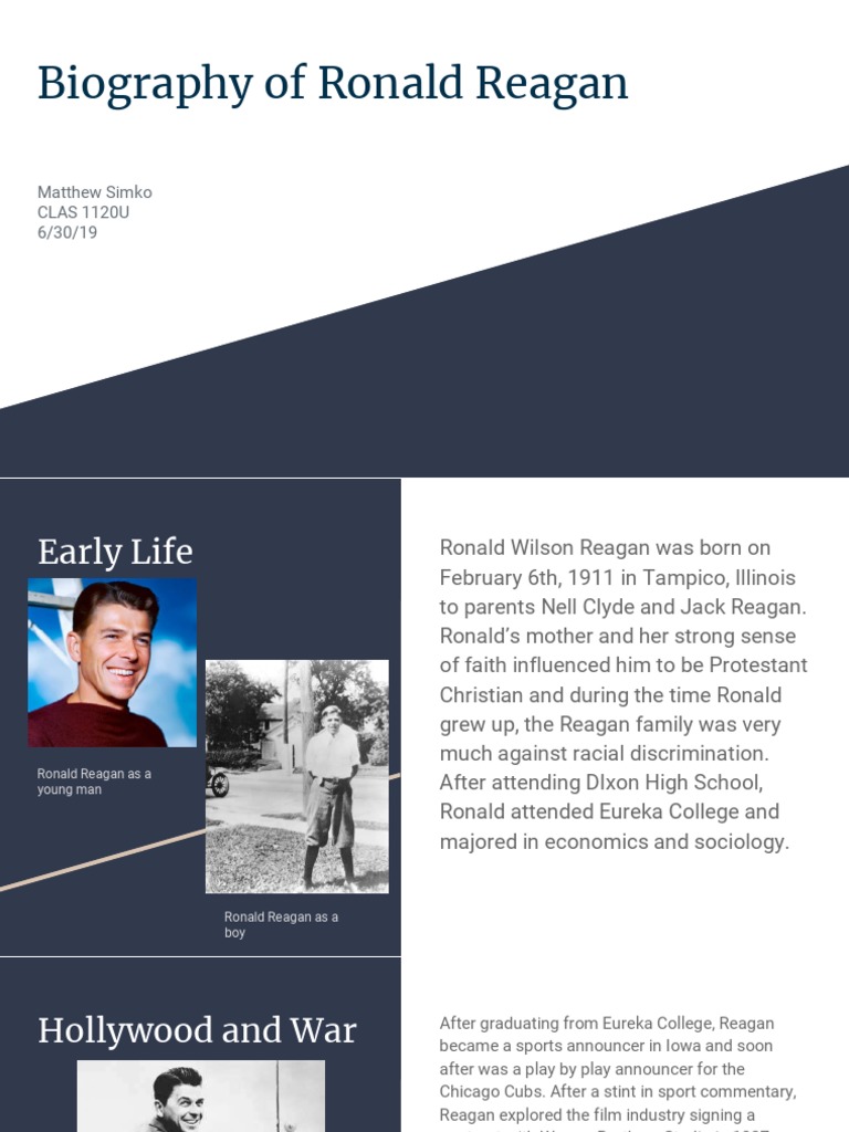 Biography of Ronald Reagan | PDF | Nancy Reagan | Ronald Reagan