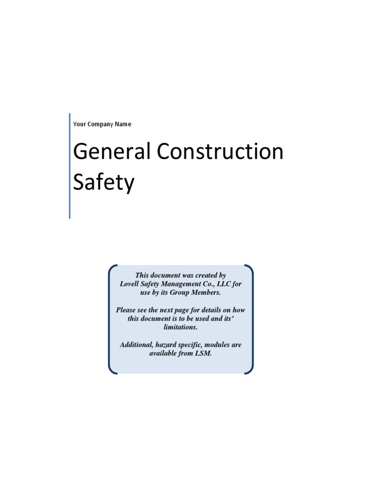 Construction Safety Policy For Contractors PDF | PDF | Occupational ...