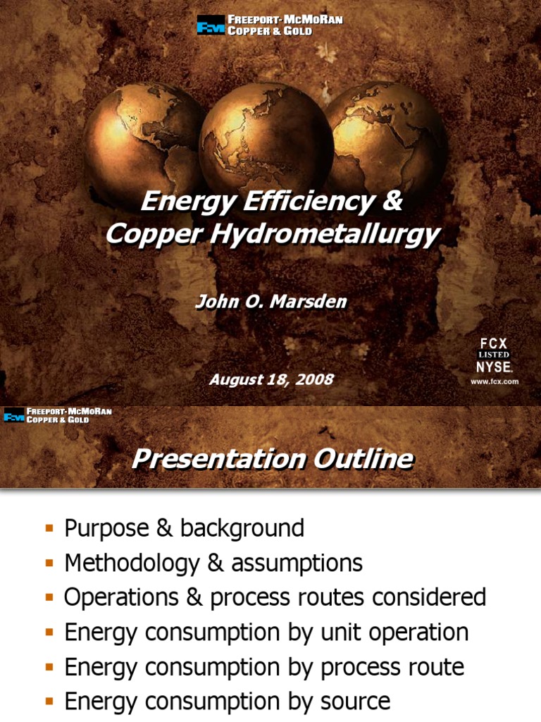 Energy Efficiency Copper Hydrometallurgy | PDF | Mill (Grinding ...