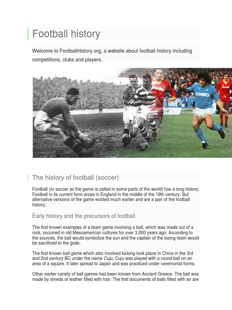 The History of Football (Soccer) | PDF | Association Football | Leisure