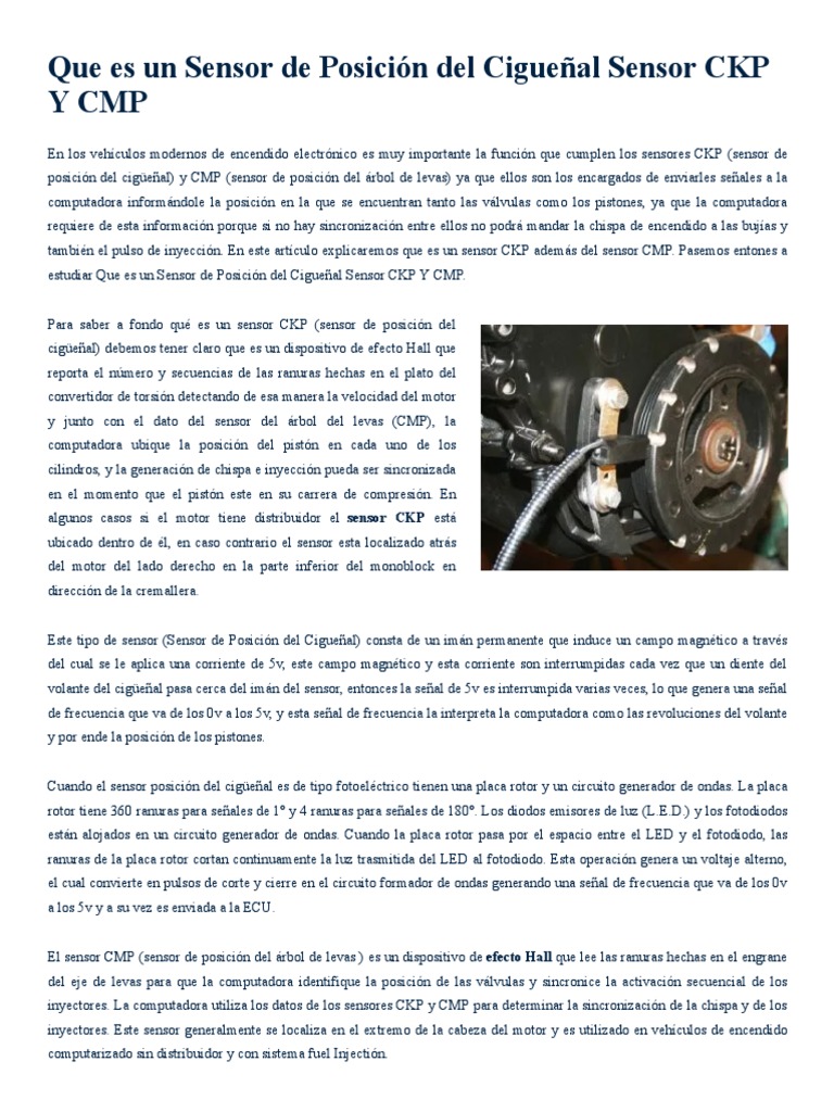 Que Es Un Sensor de Posición Del Cigueñal Sensor CKP Y CMP | PDF | Diodo emisor de luz | Sensor