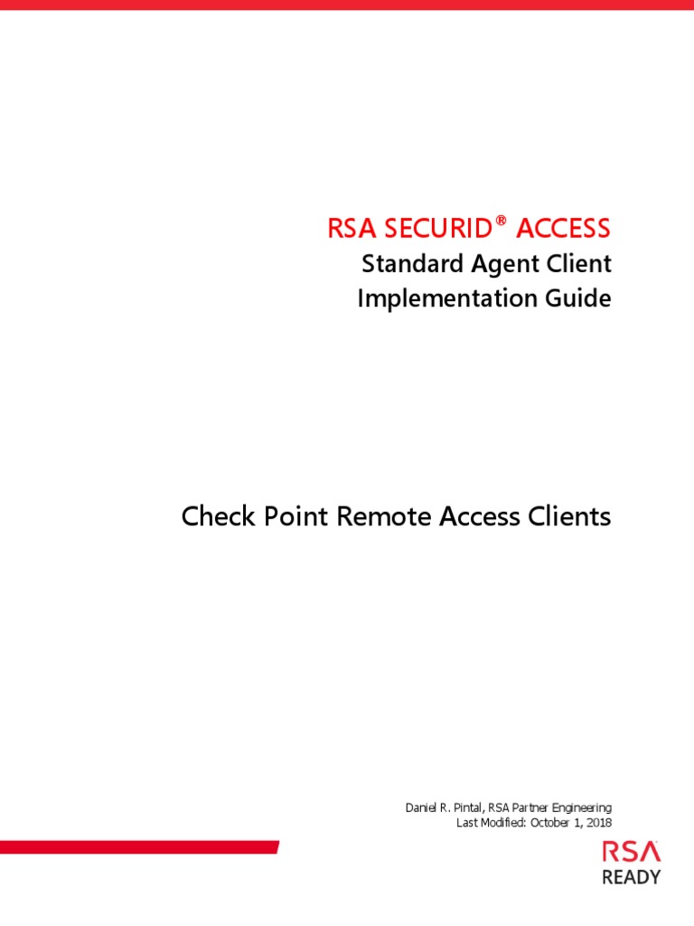 Check Point Remote Access RSA SecurID Access Client PDF | PDF | Radius ...