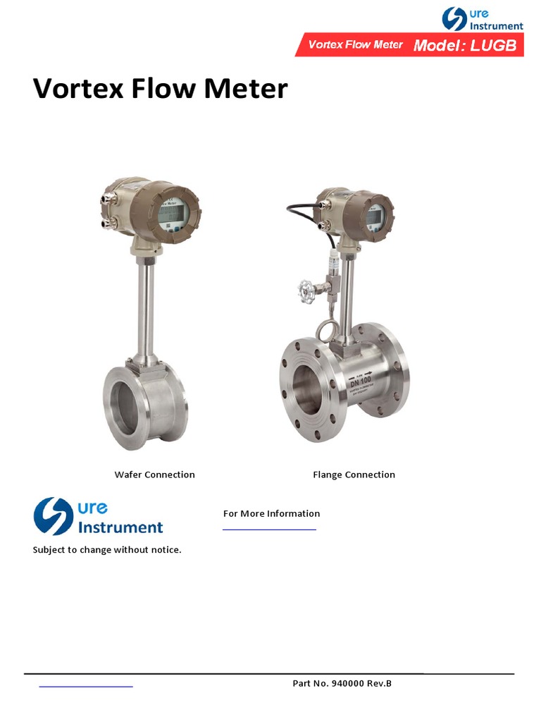 Vortex Flowmeter Manual - 940000 Rev B | PDF | Flow Measurement ...