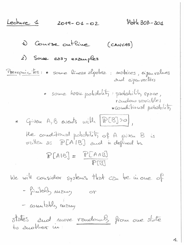 UBC Math 303 Lecture Notes