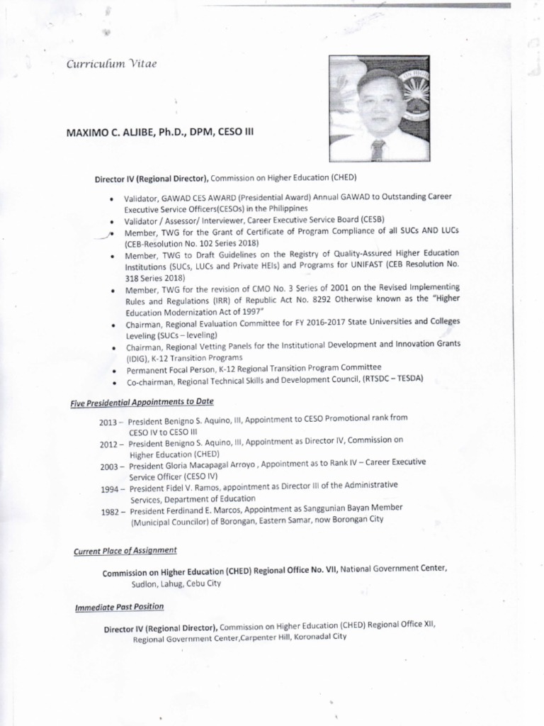 Dr. Maximo C. Aljibe CV | PDF