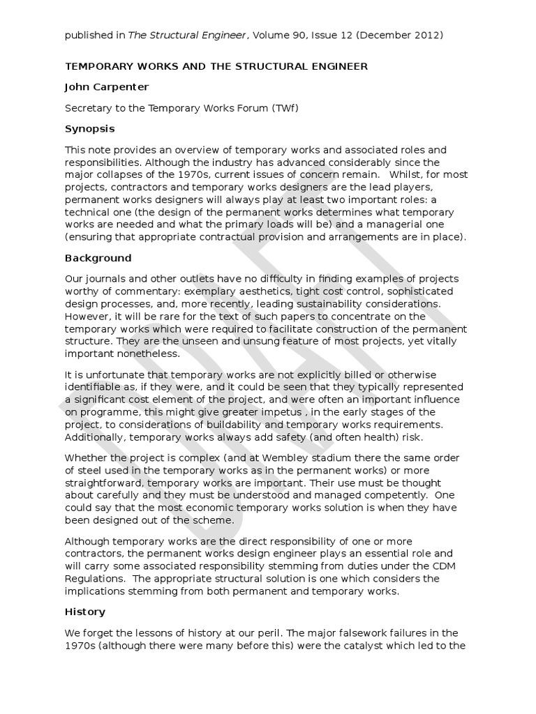 Temporary Works & The Structural Engineer | Download Free PDF ...