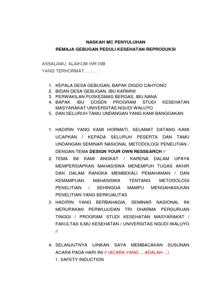 Teks Naskah MCC | PDF