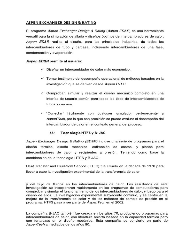 Aspen Exchanger Design & Rating | PDF | Intercambiador de calor | Calor