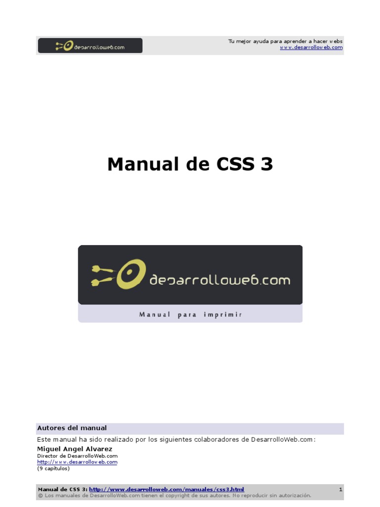 Manual Css3 | PDF | Hojas de estilo en cascada | HTML