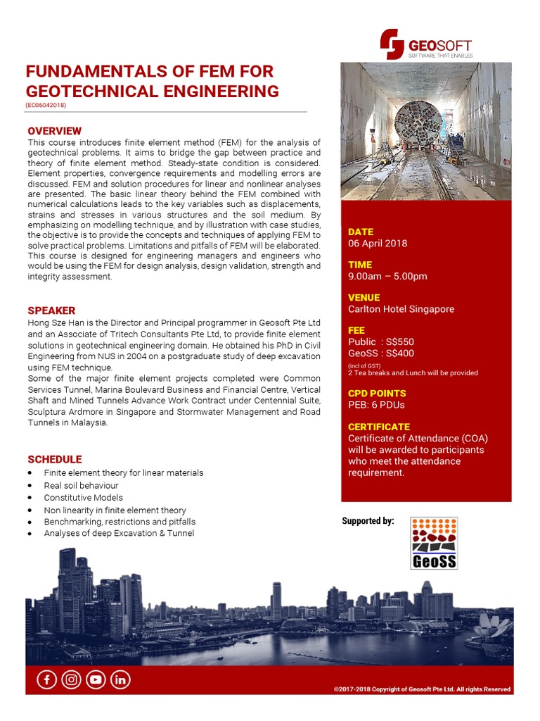 Fundamentals of Fem For Geotechnical Engineering: Date Time Venue FEE ...