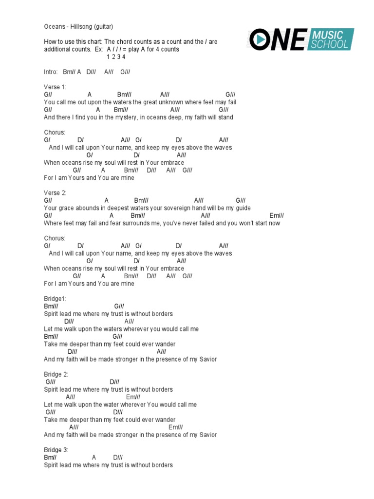 Oceans Hillsong Lyrics And Chords Oceans Fingerstyle Guitar Tabs