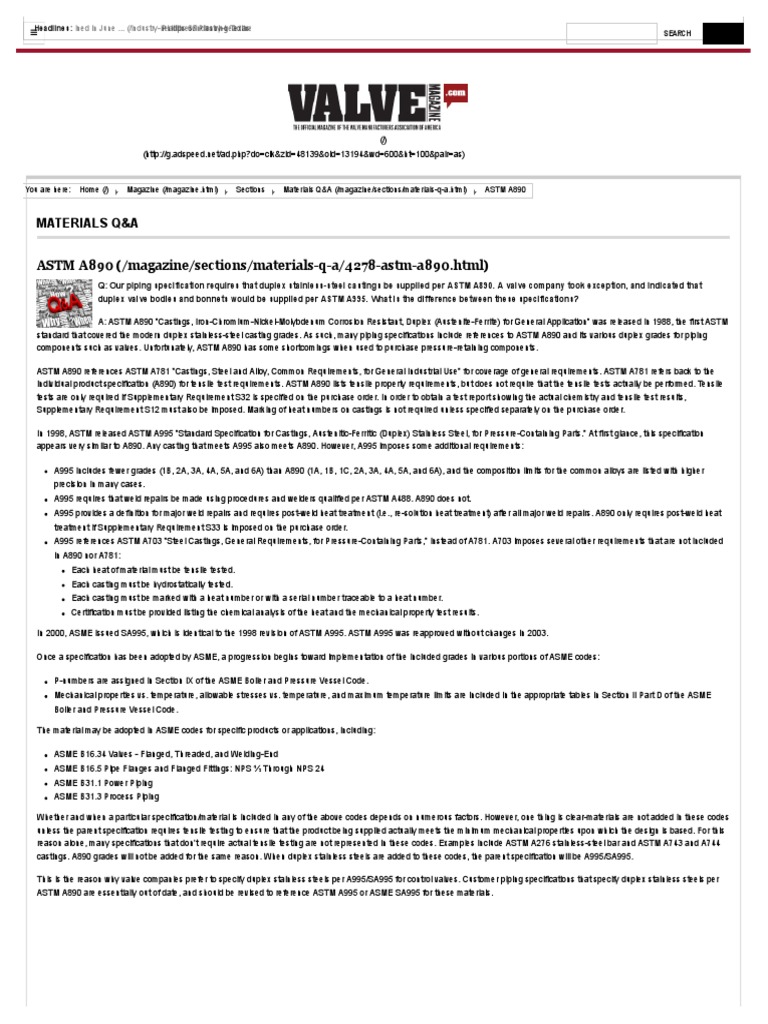 Astm A890 Vs A995 | PDF | Engineering | Mechanical Engineering