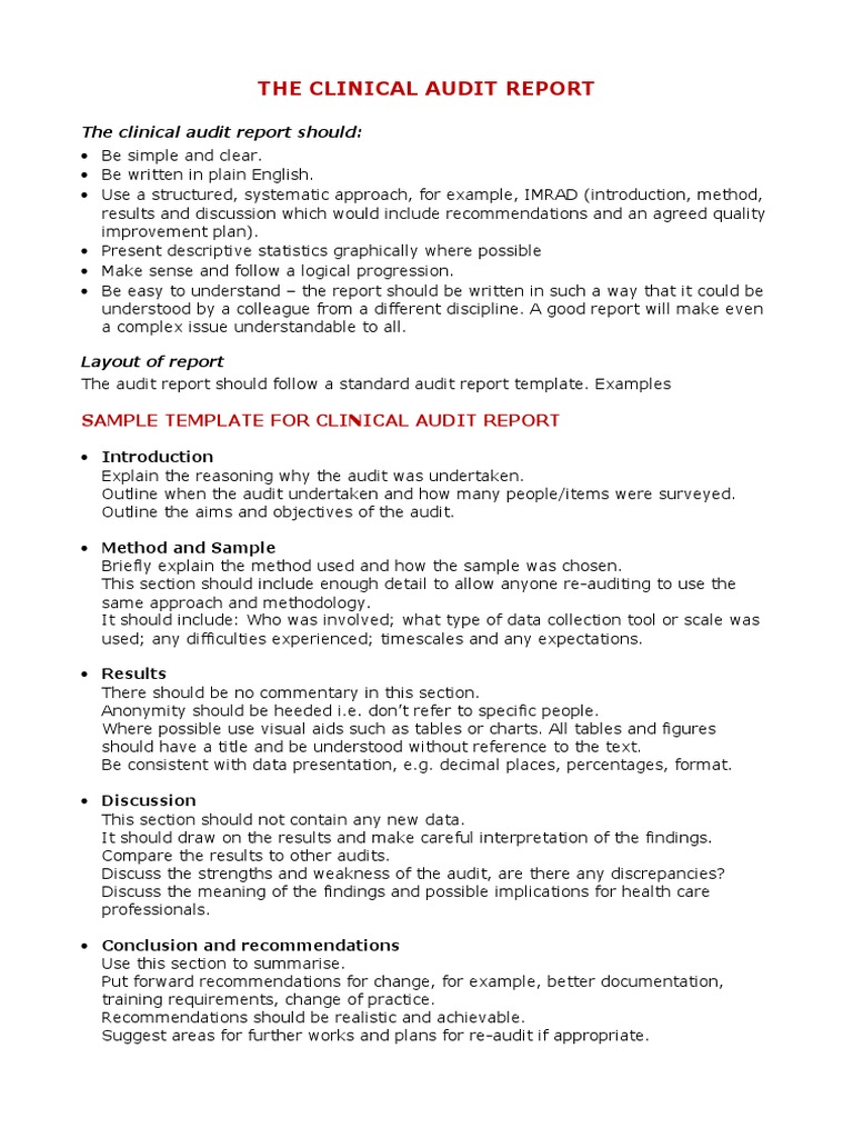 Clinical Audit Report Aug 2013 Word | PDF | Audit | Business