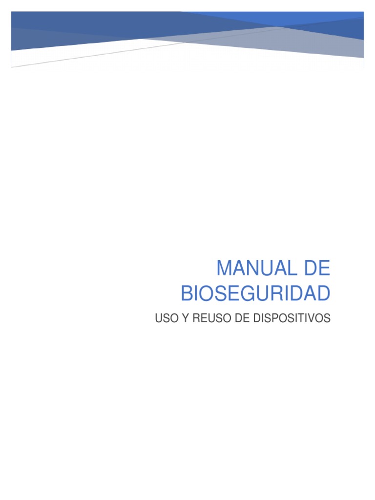 Manual de Uso y Reuso | PDF | Infección | Desinfectante