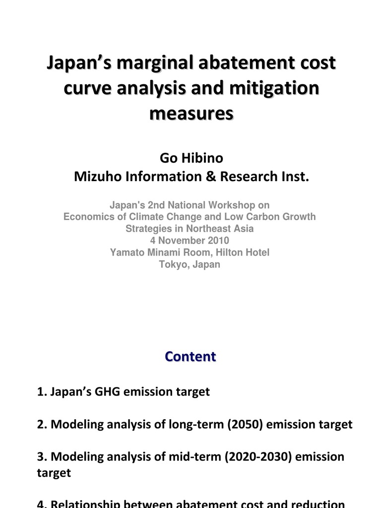 Japan's Marginal Abatement Cost Curve Analysis and Mitigation Measures ...