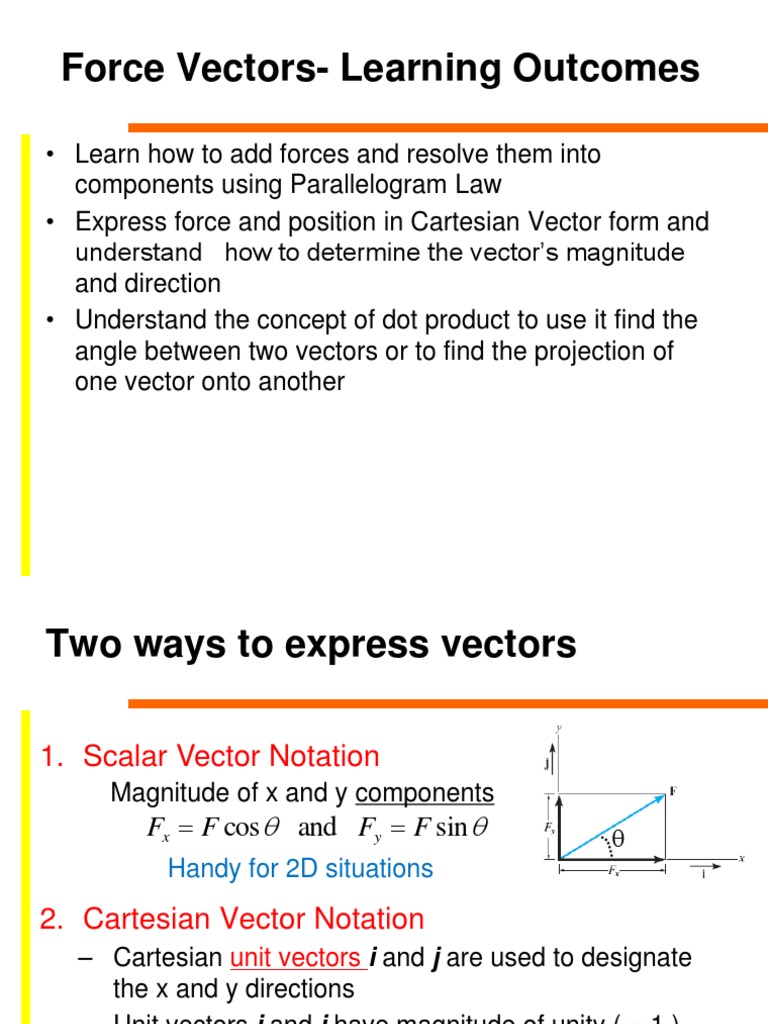 Engineering Mechanics Vectors and Scalars | PDF | Euclidean Vector ...