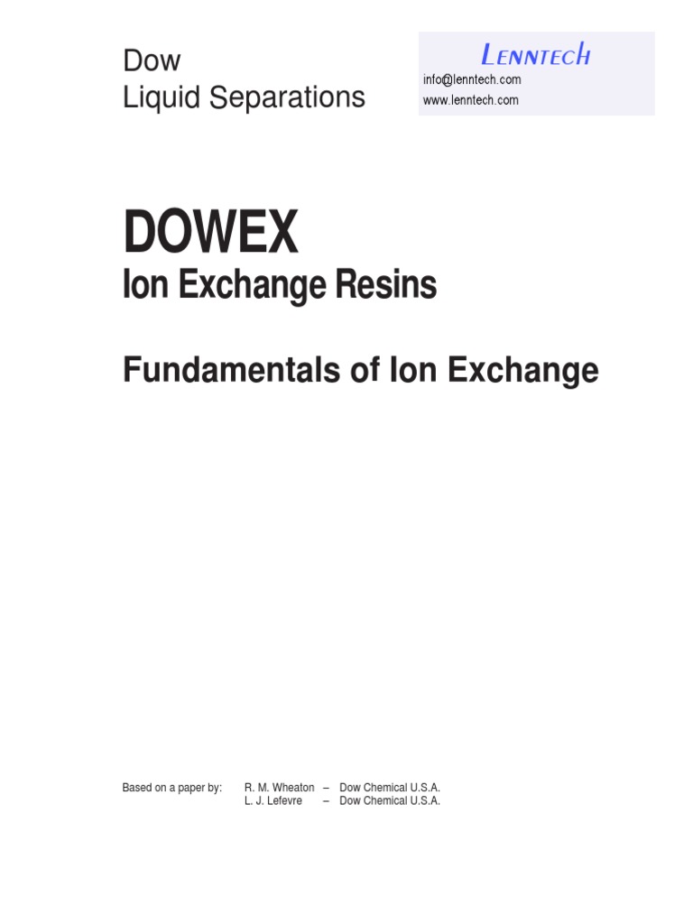 Dowex Ion Exchange Resins Fundamentals L | PDF | Ion Exchange | Hydroxide
