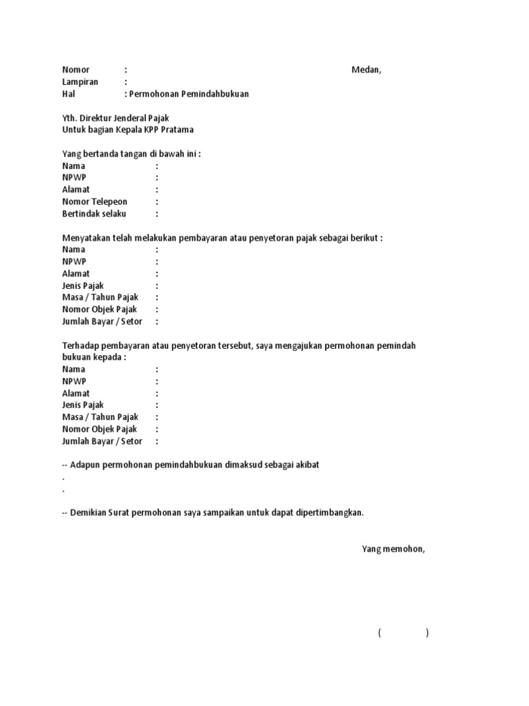 Contoh Surat Pbk Terbaru - Delinewstv