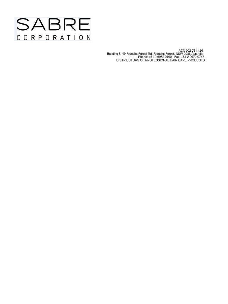 Sabre Letterhead 2016 | PDF