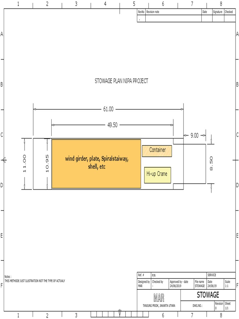 Stowage Plan Nipa Project: Wind Girder, Plate, Spiralstaiway, Shell ...