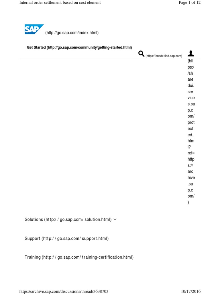 SAP Internal Order Setlement | PDF | Computing | Software