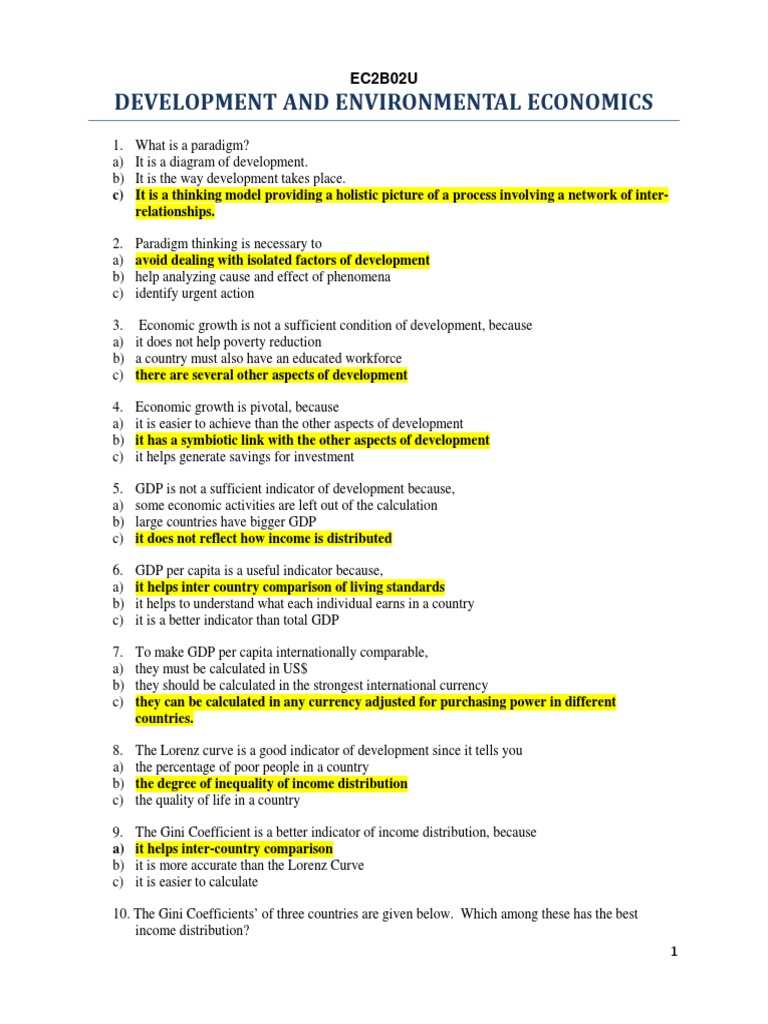 Development & Environmental | PDF | Economic Development | Economic Growth