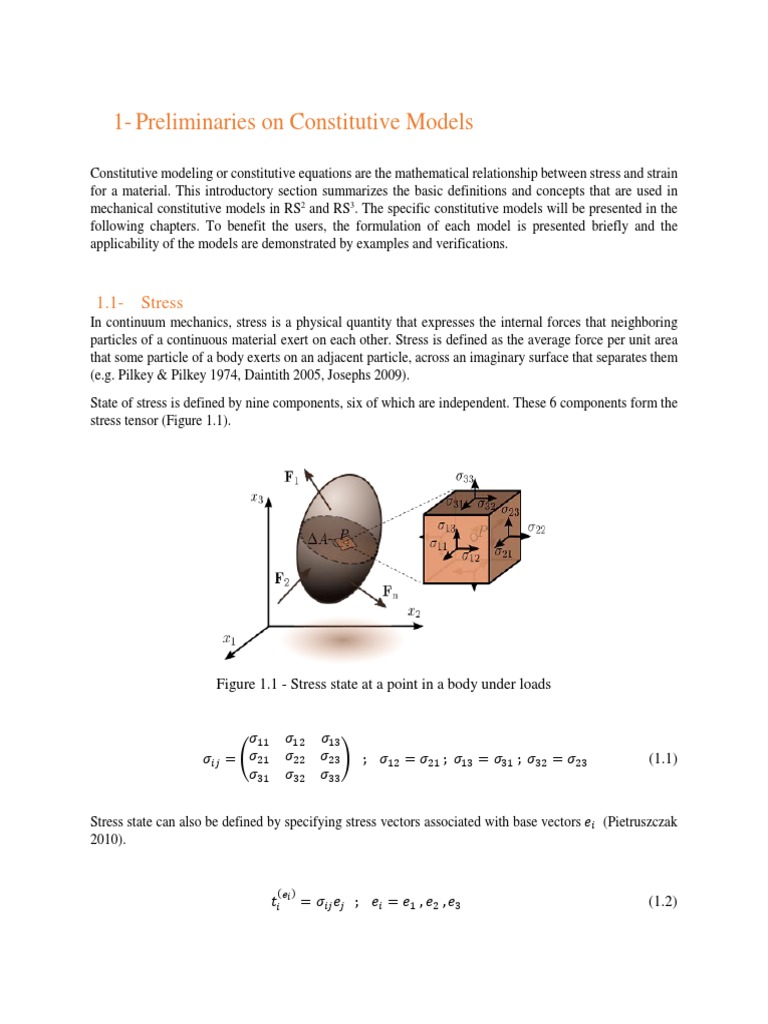 Introduction to Constitutive Models | PDF | Deformation (Mechanics ...