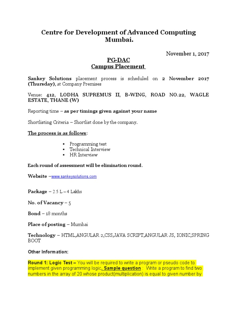 2.campus Notice of Sankey Solutions On 2 November 2017 | PDF | Java ...