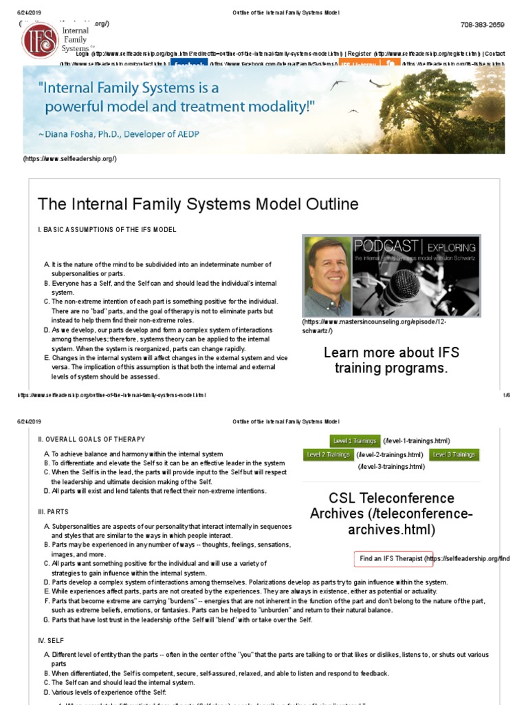 Outline of The Internal Family Systems Model PDF | PDF | Psychotherapy ...