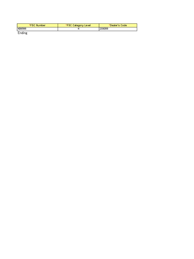 Ending: FSC Number FSC Category Level Dealer's Code | PDF