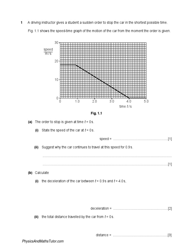 Length & Time 1 QP | PDF | Speed | Velocity