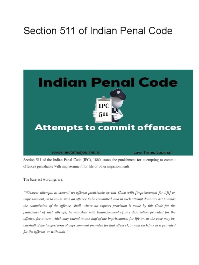 Section 511 IPC Explained in 40 Characters | PDF | Crime & Violence | Crime Thriller