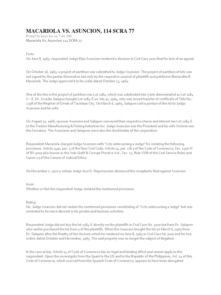 Macariola v. Asuncion | PDF | Sovereignty | Lawsuit