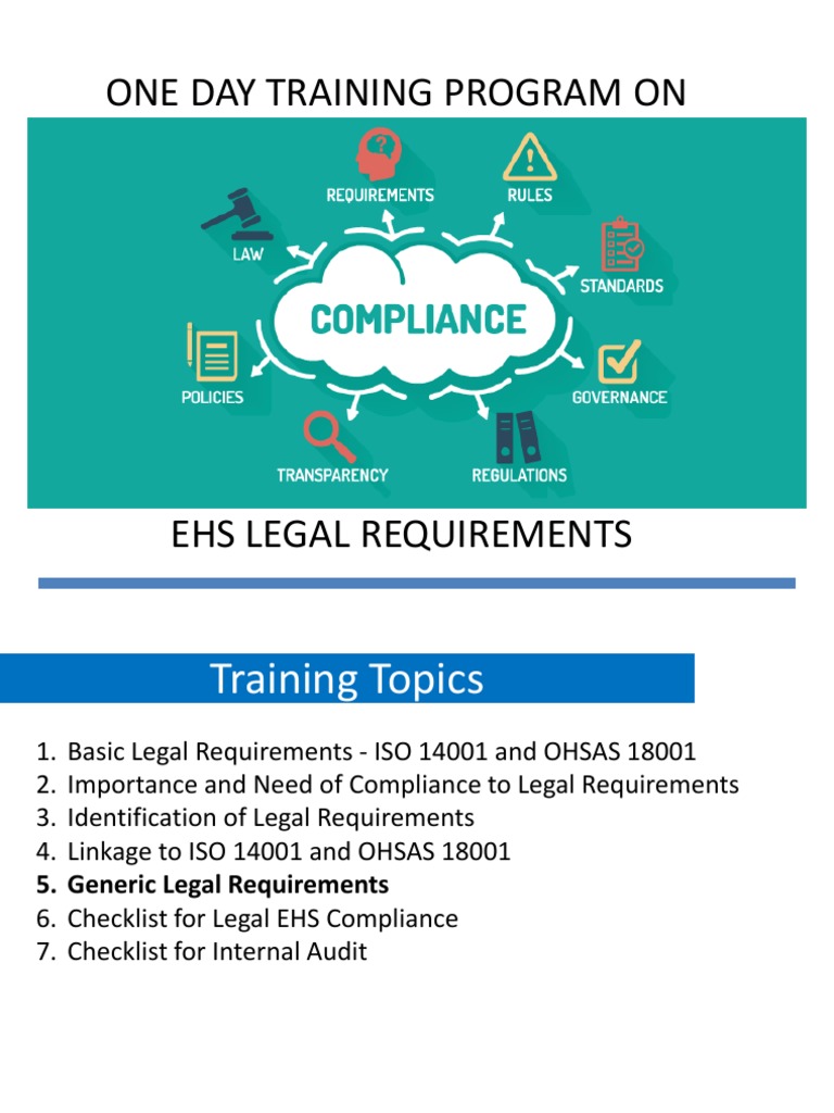 EHS Legal Framework | PDF | Personal Protective Equipment | Regulatory ...