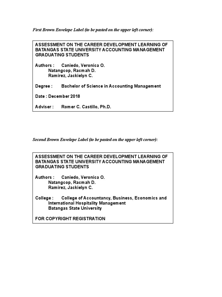 Long Brown Envelope Labels | PDF | Business | Social Science