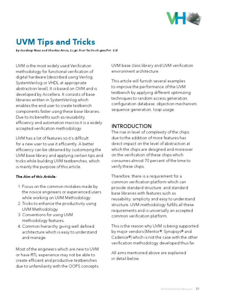 UVM Tips and Tricks | PDF | Control Flow | Parameter (Computer Programming)