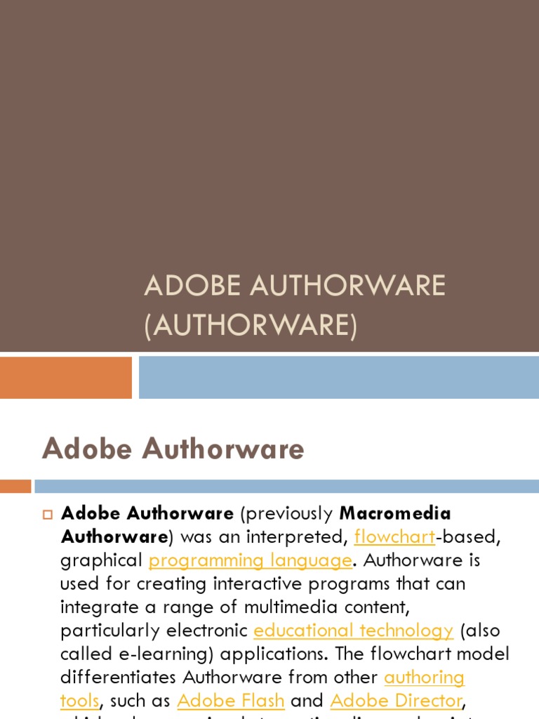 Overview of Adobe Authorware | PDF | Computing | Software