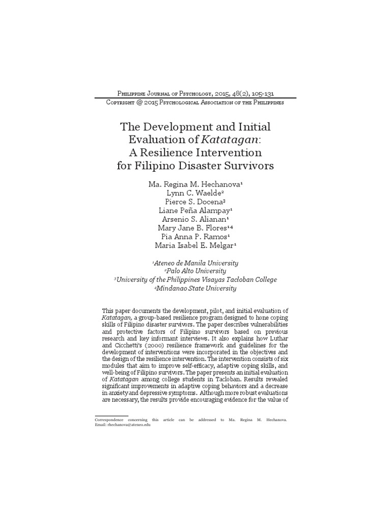 Katatagan. 2015 PDF | PDF | Psychological Resilience | Mindfulness