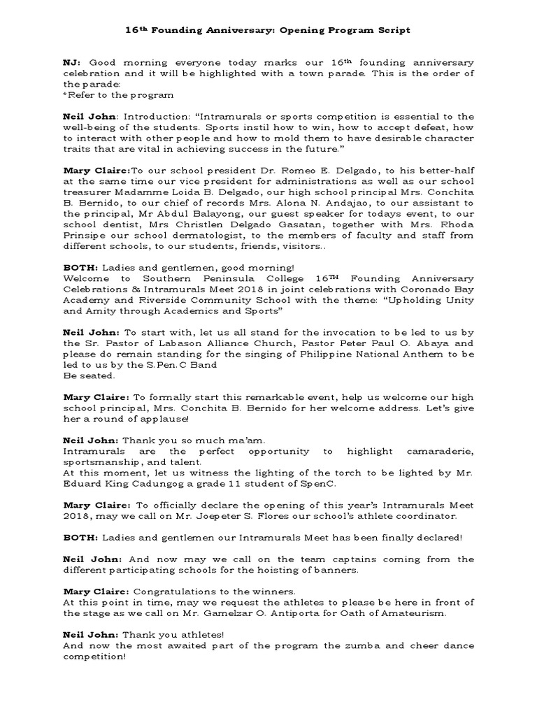 Intramurals Script Final | PDF | Leisure